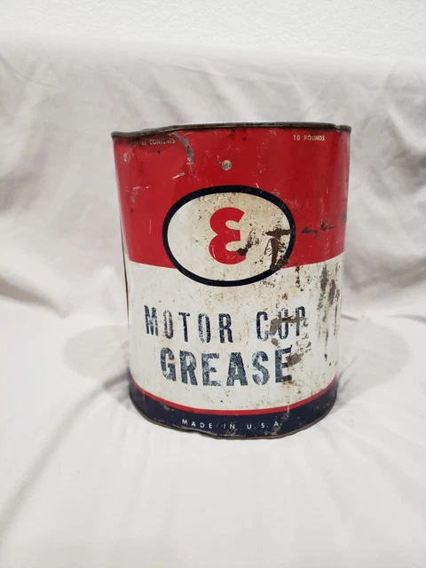 VINTAGE CARTER OIL (E) Esso Motor Cup Grease Tin Can 10 Pounds 1 Gallon ...