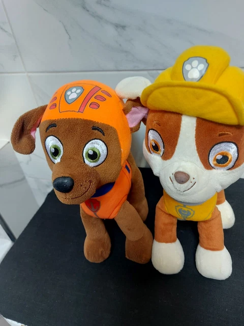 PAW PATROL 10&ZUMA and Rubble plush soft toys Nickelodeon Boundle £14. ...