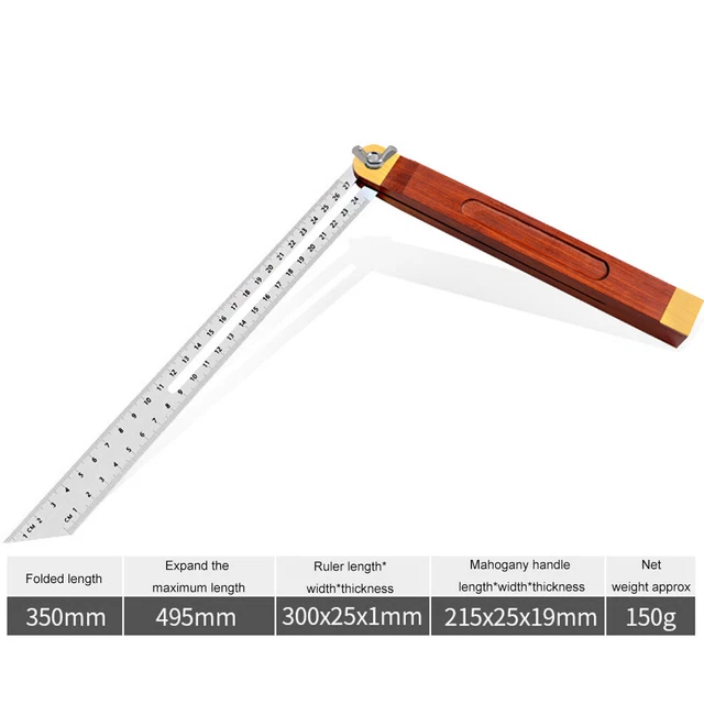 WOODEN MARKING ANGLE Rulers Gauges Sliding T-Bevel Level Measuring Tool ...