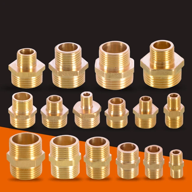 BRASS BSP MALE x Male Connector Adapter Equal / Reducing 1/8"to 1" Pipe Fittings £1.49 - PicClick UK