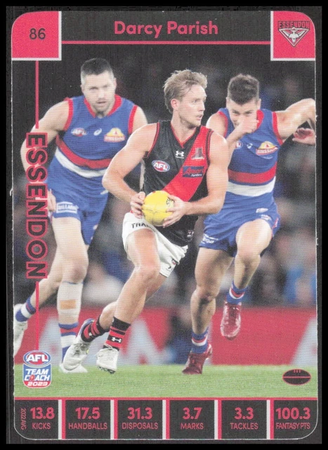 AFL 2023 TEAM Coach Essendon Darcy Parish 86 3 Football Trading Card CB ...