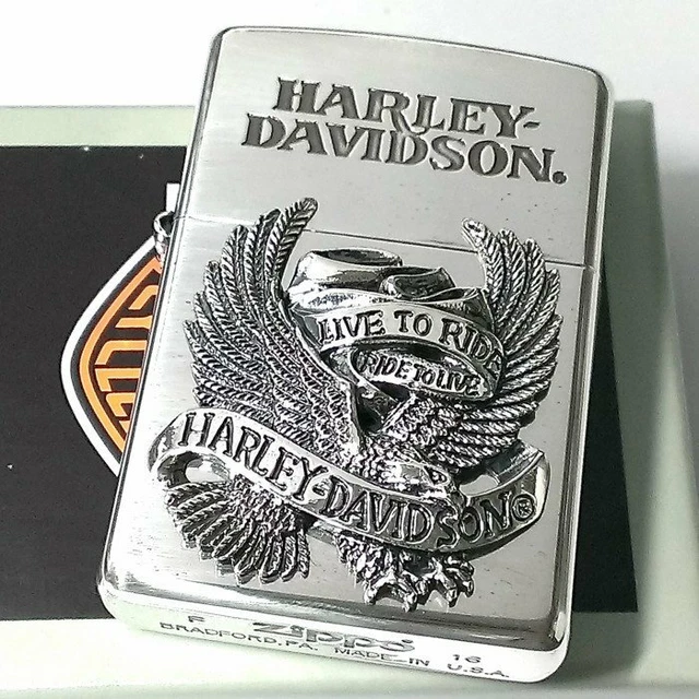 ZIPPO HARLEY DAVIDSON HDP-08 Silver Metal Bald Eagle Lighter Japan ...