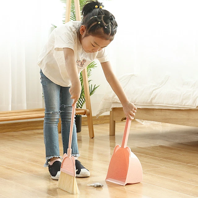 CARTOON-STYLE BROOM DUSTPAN Child-friendly Combo Kids Pretend Play Set ...