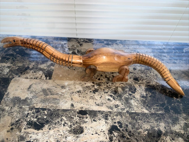 DINOSAUR ARGENTINOSAURUS BRONTOSAURUS Articulated Wooden WOOD Handmade ...