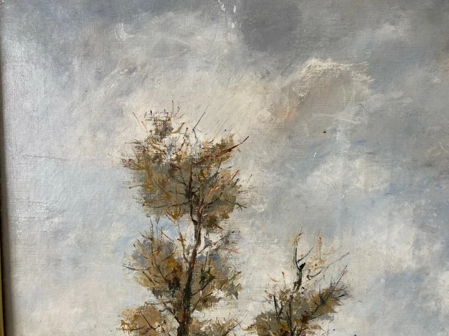 HUILE SUR TOILE Signee Charles Pollaci (1907-1989) Route Aux Panneaux ...