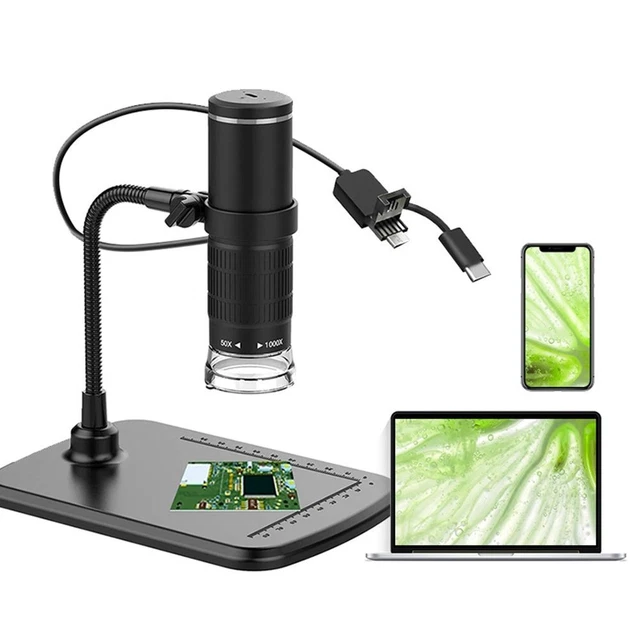1000X DIGITAL MICROSCOPE HD LED USB WiFi Mobile Phone Microscope Camera ...