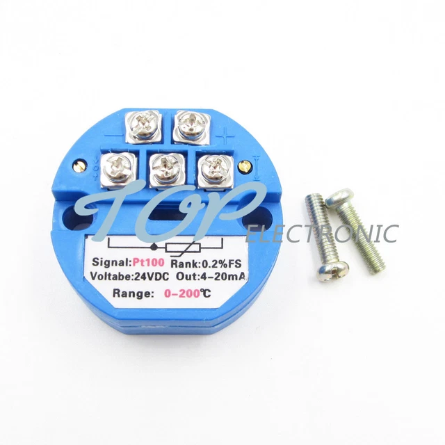 RTD PT100 TEMPERATURE Sensors Transmitter 0 to 200° DC 24V Blue EUR 2 ... RTD PT100 TEMPERATURE Sensors Transmitter 0 to 200° DC 24V Blue EUR 2 ...