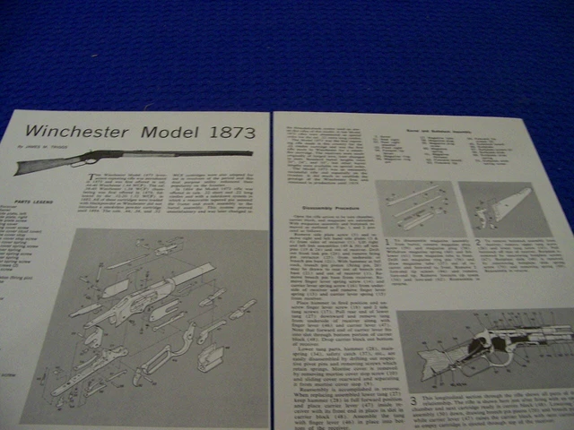 WINCHESTER MODEL 1873 Rifle Ser. ..Takedown/Exploded View/Parts Legend ...