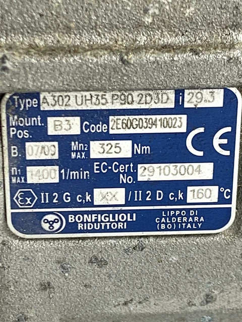 BONFIGLIOLI RIDUTTORI A302 UH35 P90 2D3D Stirnkegelradgetriebe Gearbox ...