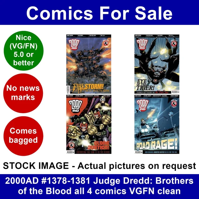 2000AD #1378-1381 JUDGE Dredd: Brothers of the Blood all 4 comics VGFN ...
