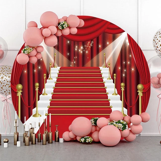 RED CURTAIN STAGE Lightspot Round Birthday Backdrop $35.97 - PicClick AU