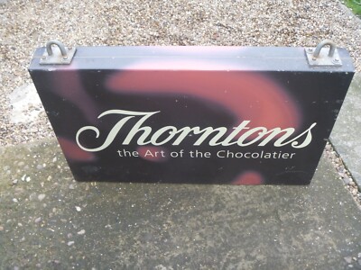 VINTAGE THORNTONS CHOCOLATE SIGN ..." the art of the chocolatier" 65cm ...
