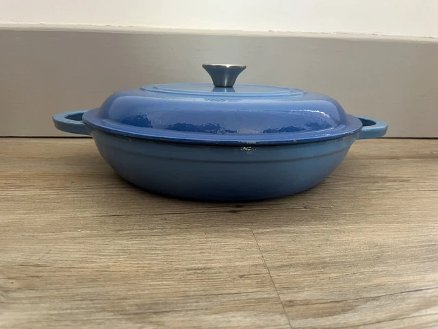 KIRKTON HOUSE CAST Iron Casserole Dish With Lid 31cm Blue Enamel ...