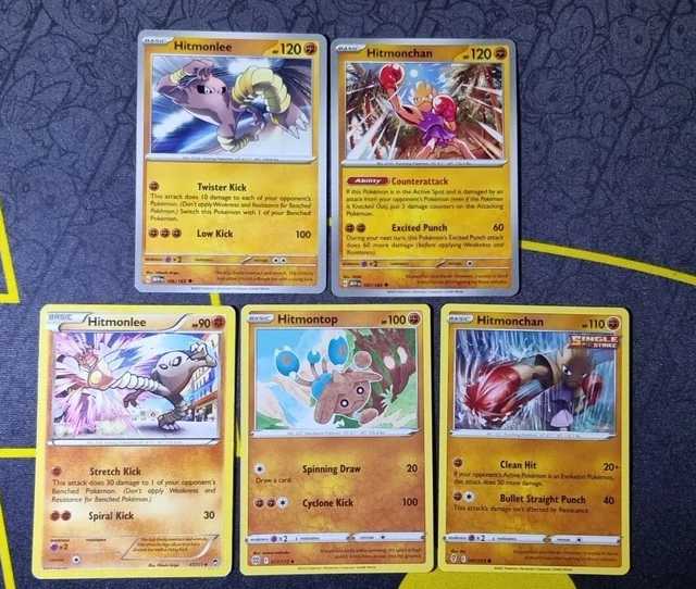 POKEMON CARD BUNDLE Hitmonlee Bundle evolution line Brilliant burning ...