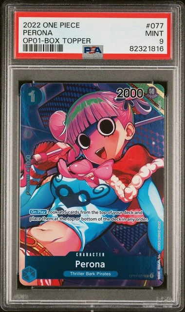 PSA 9 PERONA OP01 077 UC Box Topper One Piece Card Game Romance Dawn English EUR 35,00 - PicClick FR