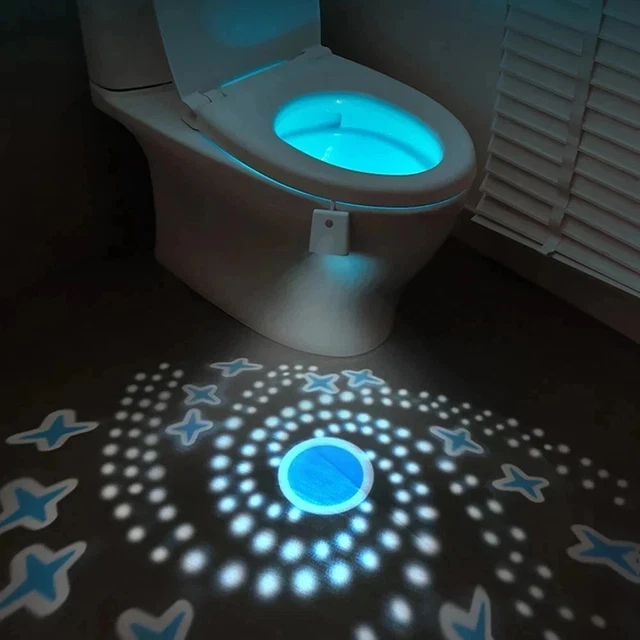 RECHARGEABLE TOILET BOWL Night Light 16 Color LED USB-C PIR Sensor ...