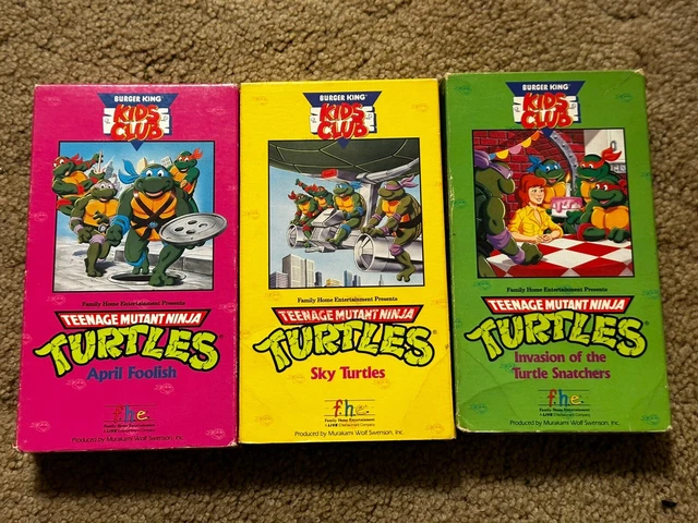 TEENAGE MUTANT NINJA Turtles VHS Set of 3 Burger King Kids Club Vintage ...