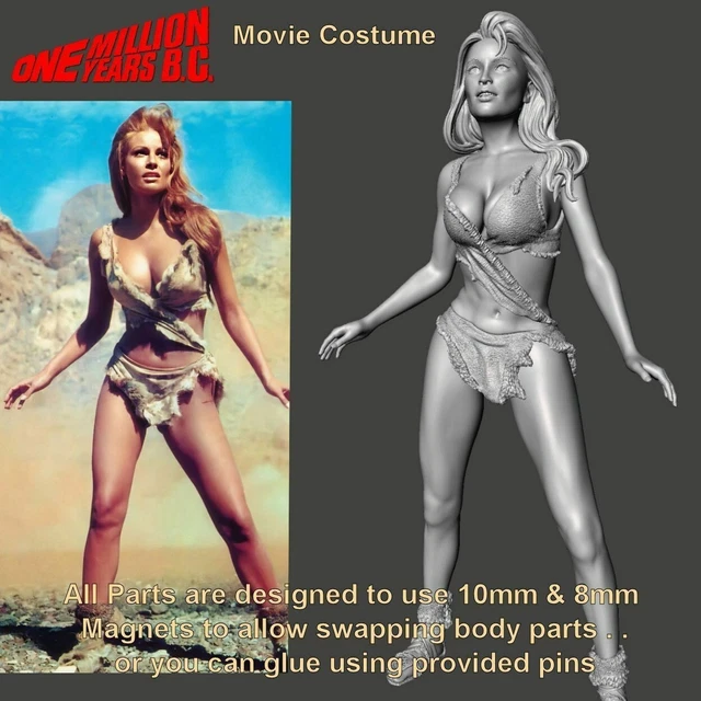 Raquel Welch One Million Years Bc Resin 3d Printed Diy Model Kit 12cm 5358