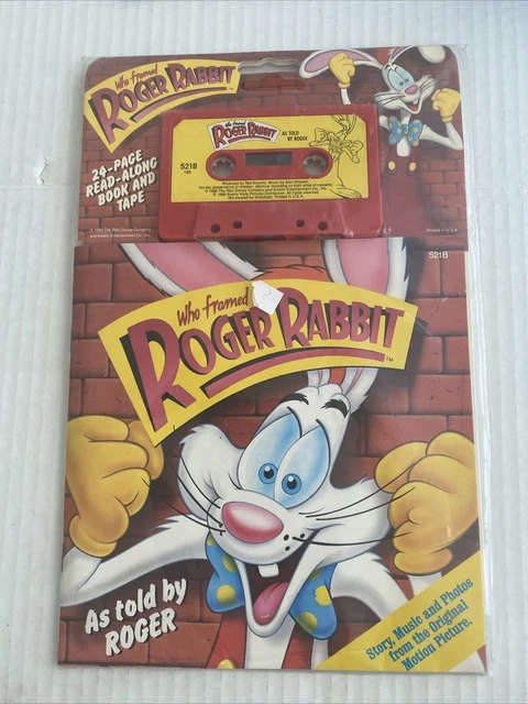 DISNEY WHO FRAMED Roger Rabbit Read Along Book + Cassette On Card Read ...