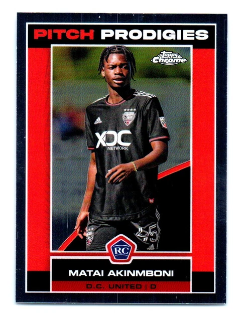 2023 TOPPS CHROME MLS Pitch Prodigies Matai Akinmboni recrue D.C ...
