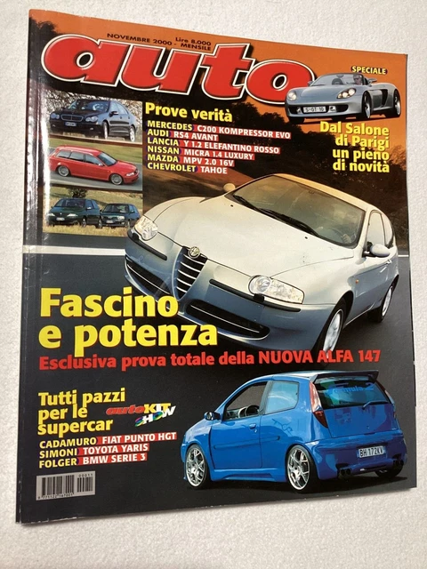 RIVISTA AUTO - N. 1 1 Novembre 2000 - Conti Editore - Alfa 147 Audi Rs4 ...