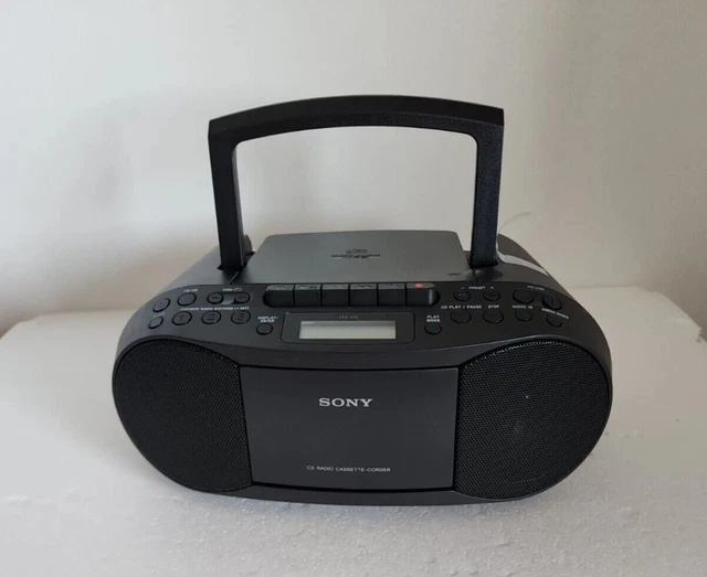 SONY CFD-S70 BOOMBOX CD Player AM/FM Radio Stereo Cassette - Black open ...