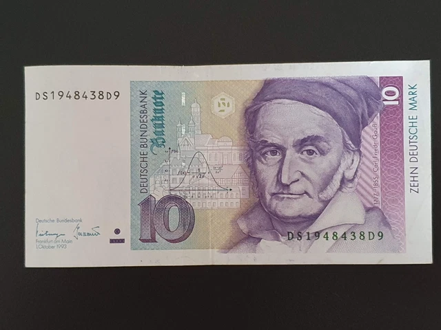 10 DM SCHEIN Deutsche Mark BRD Papiergeld Banknote 1993 EUR 10,00 ...