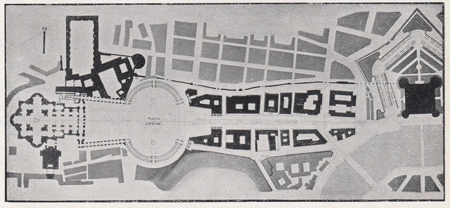 D8025 ROMA - Planimétrie Projet Via de La Conciliation - Impression - 1937 EUR 5,90 - PicClick FR