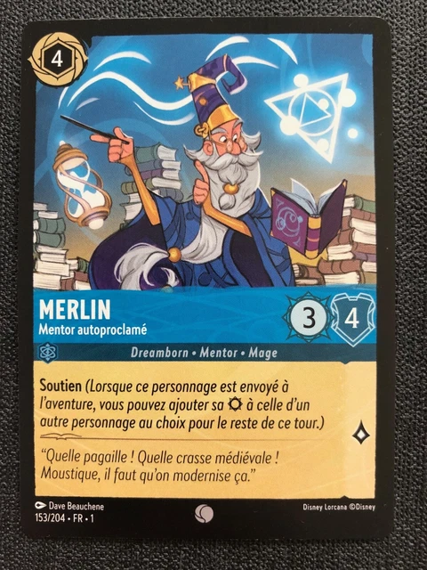 CARTE LORCANA CHAPITRE 1 Merlin 153/204 neuve fr EUR 1,75 - PicClick FR