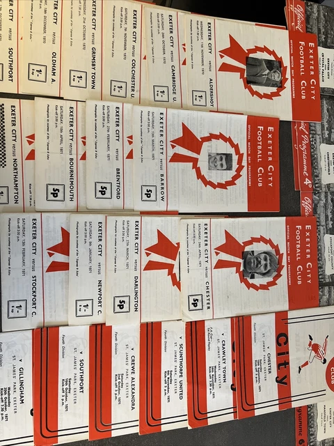 20 X EXETER City 1970’s Home Football Programmes (VGC) - see my 3,000 ...