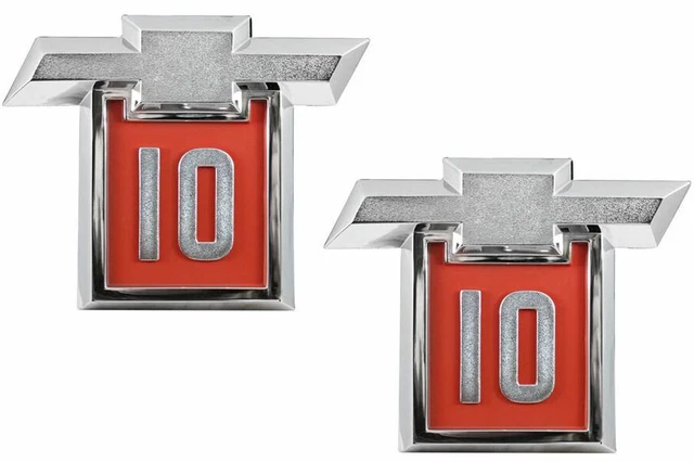 71-72 CHEVY C10 Truck LH/RH CHEYENNE 10 Fender Emblems Pair w/Fasteners ...