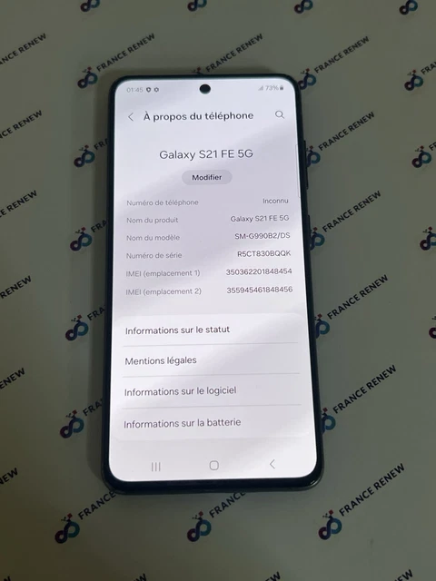 SMARTPHONE SAMSUNG GALAXY S21 FE 5G SM-G990B2/DS 128 Go OCCASION EUR ...