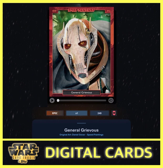 GENERAL GRIEVOUS EPIC Speed Paintings 2026 Wave 3-Topps Star Wars Card ...