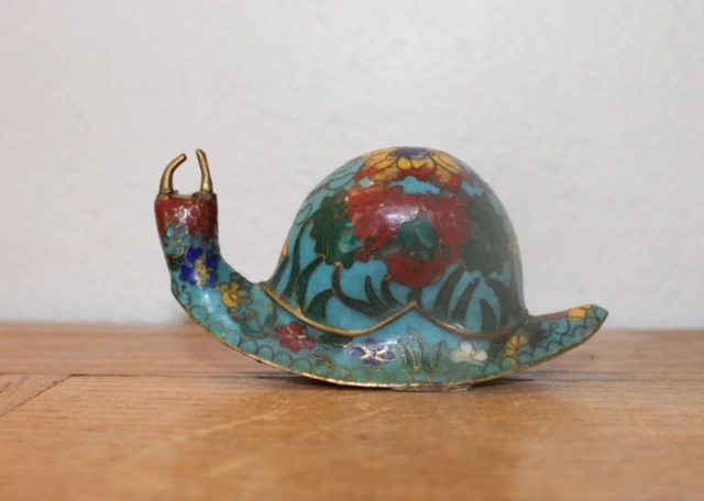 JOLI ESCARGOT EN Emaux Cloisonnés en Forme d'Escargot EUR 14,95 ...