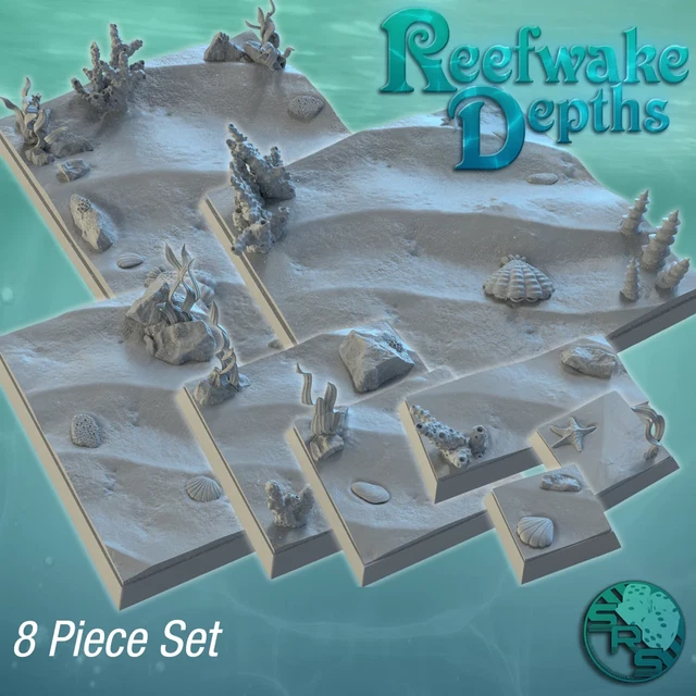 OCEAN SQUARE, HEX and Rectangle Themed 3D Printed Resin Bases by SRS ...