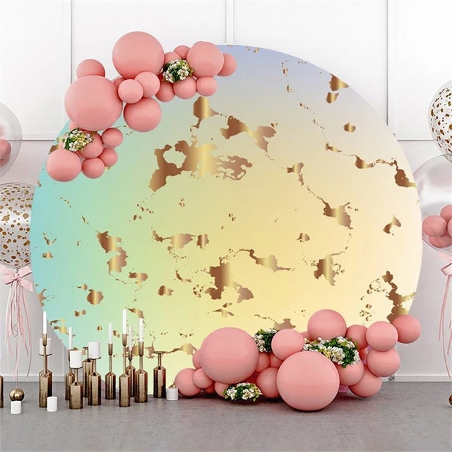 GOLD PATTERN ROUND Light Yellow Birthday Party Backdrop $36.09 ...