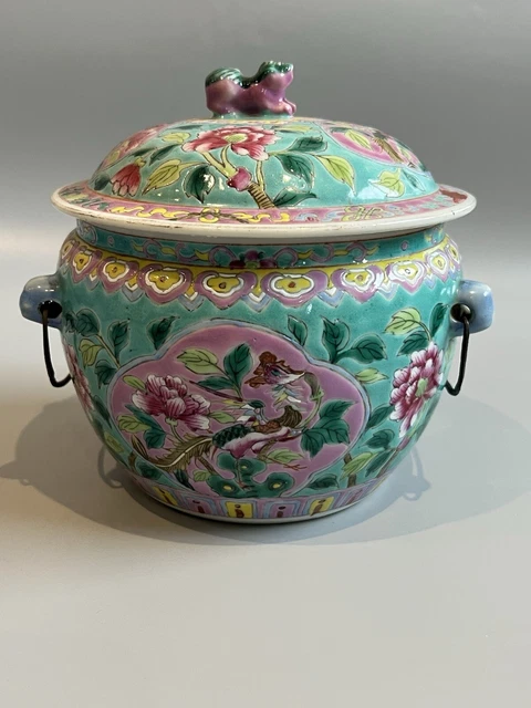RARE CHINESE ANTIQUE Porcelain Nyonya Ware Straits Peranakan Pot And ...