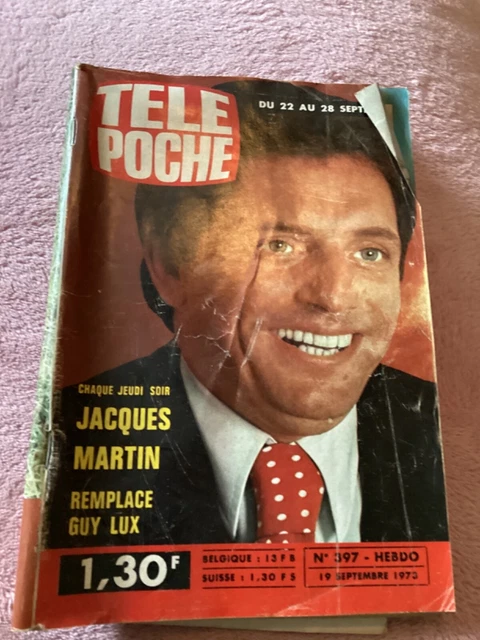 MAGAZINE TÉLÉ POCHE 73 Jacques Martin moto Yamaha roman photo joe dassin Guy lux EUR 10,00 ...