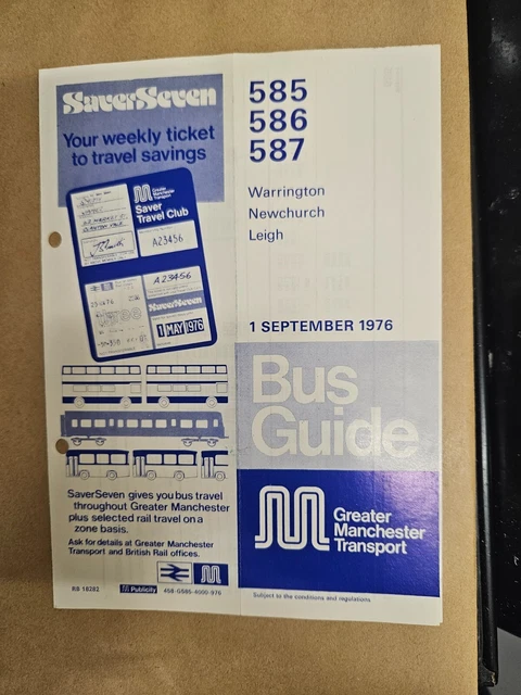 MANCHESTER AREA BUS Transport Timetable Leaflet 1 Sep 1976 CR1.78 £2.00 ...