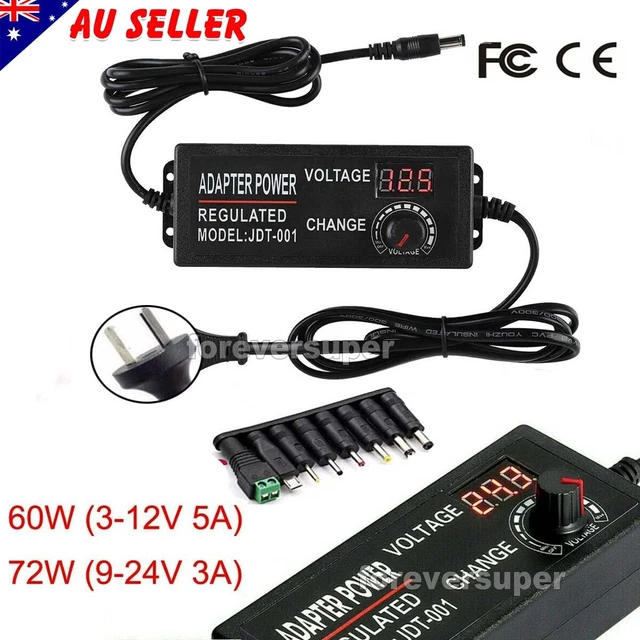 3V-9V-24V UNIVERSAL MULTI Adjustable Voltage Power Charger Adapter ...