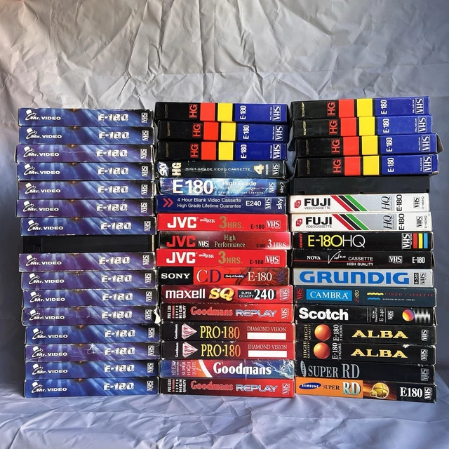 JOB LOT X 48 Used Blank Recordable Video VHS Cassette Tapes Bundle Scotch Alba £74.95 - PicClick UK