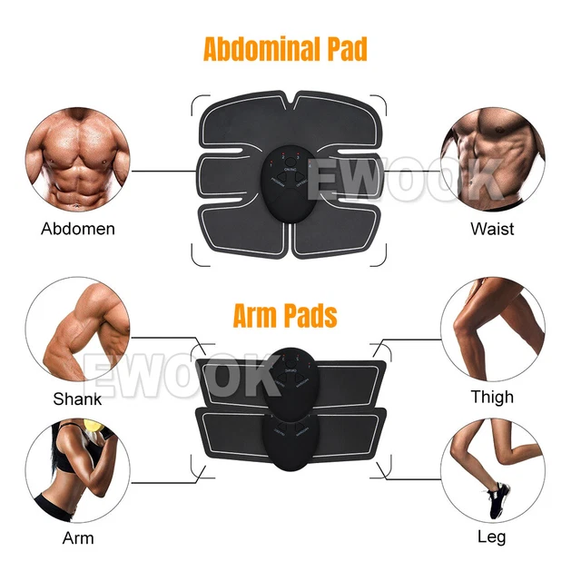 ULTIMATE MUSCLE ABS Stimulator Training Gear Trainer Six Pad Body EMS ...