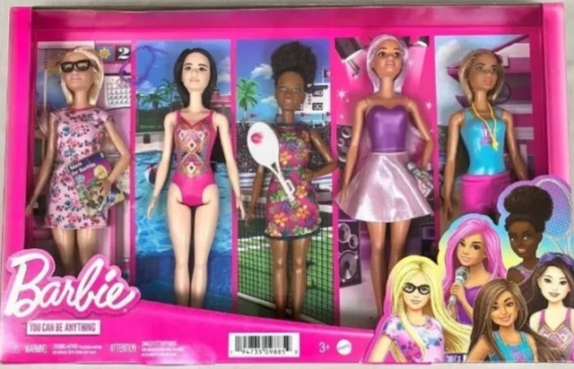 MATTEL BARBIE DOLLS You Can Be Anything 5 Pack Career Doll New & Sealed ...