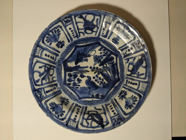MING CHINESE PORCELAIN Kraak Ware Dish-Plate Blue & White -Wanli FREE ...