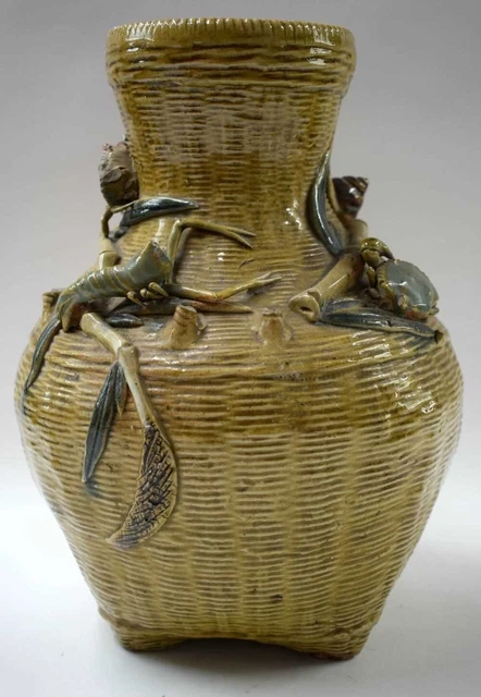 A RARE CHINESE faux bamboo weaving creel porcelain vase, Qianlong ...