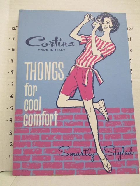 CORTINA 1950S COOL jazz store display sign vintage women shoes THONG ...