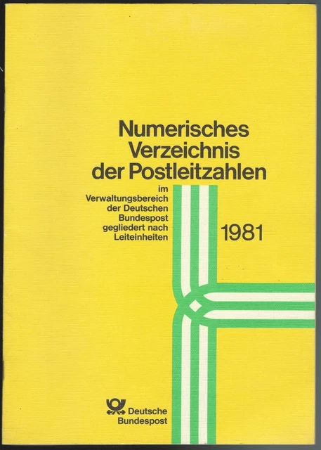 POSTLEITZAHLEN-VERZEICHNIS NUMERISCH DEUTSCHE Bundespost 1981 EUR 4,99 - PicClick DE