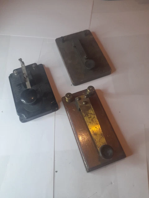THREE OLD MORSE code sender tapper telegraph. From an old Scout hut EUR ...
