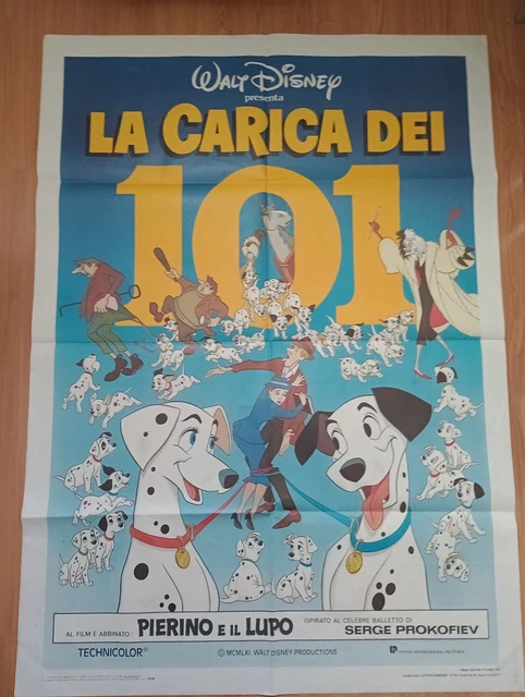 MANIFESTO CINEMATOGRAFICO POSTER Originale Disney La Carica Dei 101 ...