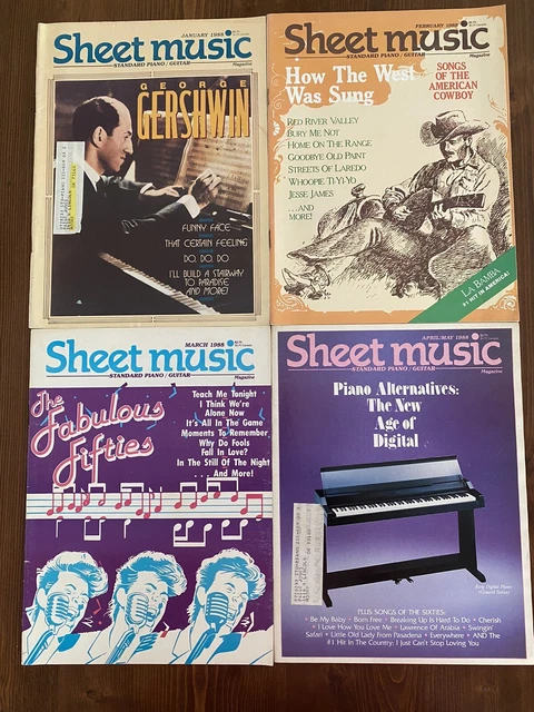 LOT OF 4 Sheet Music Magazines Standard Piano/Guitar Edition Jan-May ...